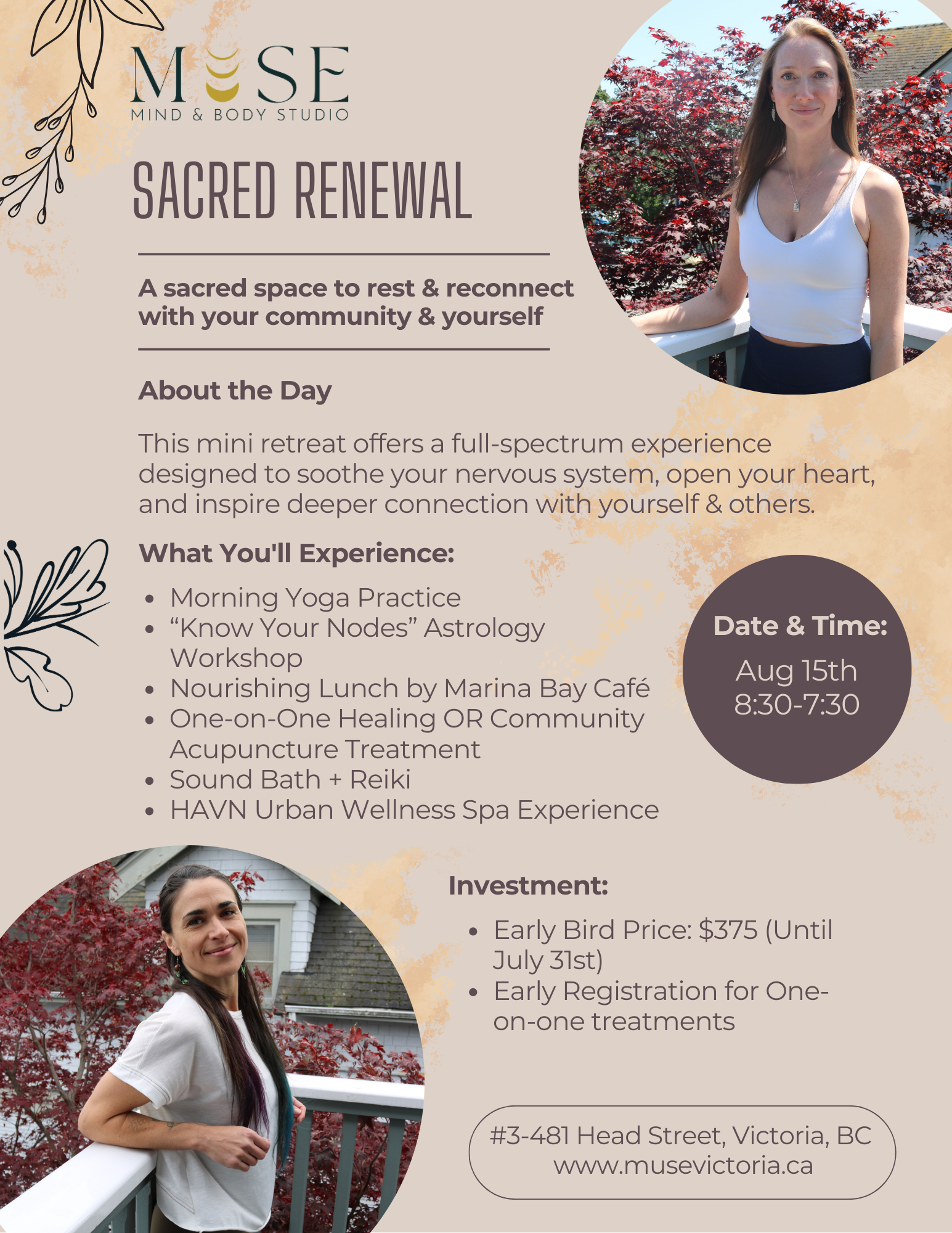 WORKSHOPS & REGISTERED SERIES – MUSE | Mind & Body Studio